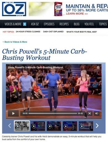 The Dr. Oz Show: Chris Powell's 5 Minute Carb Busting Workout - Heidi ...
