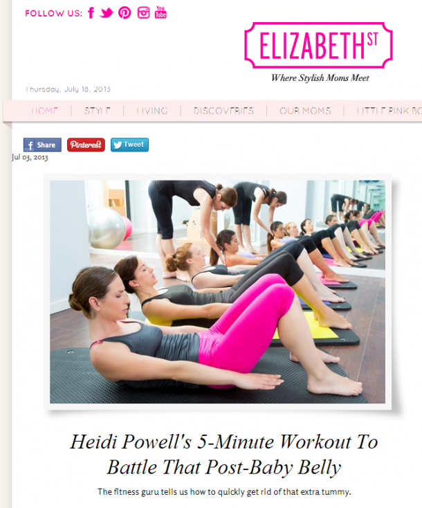 ElizabethStreet.com: Heidi Powell's 5-Minute Workout To Battle That ...