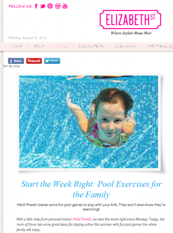 ElizabethStreet.com: Start the Week Right - Pool Exercises for the ...