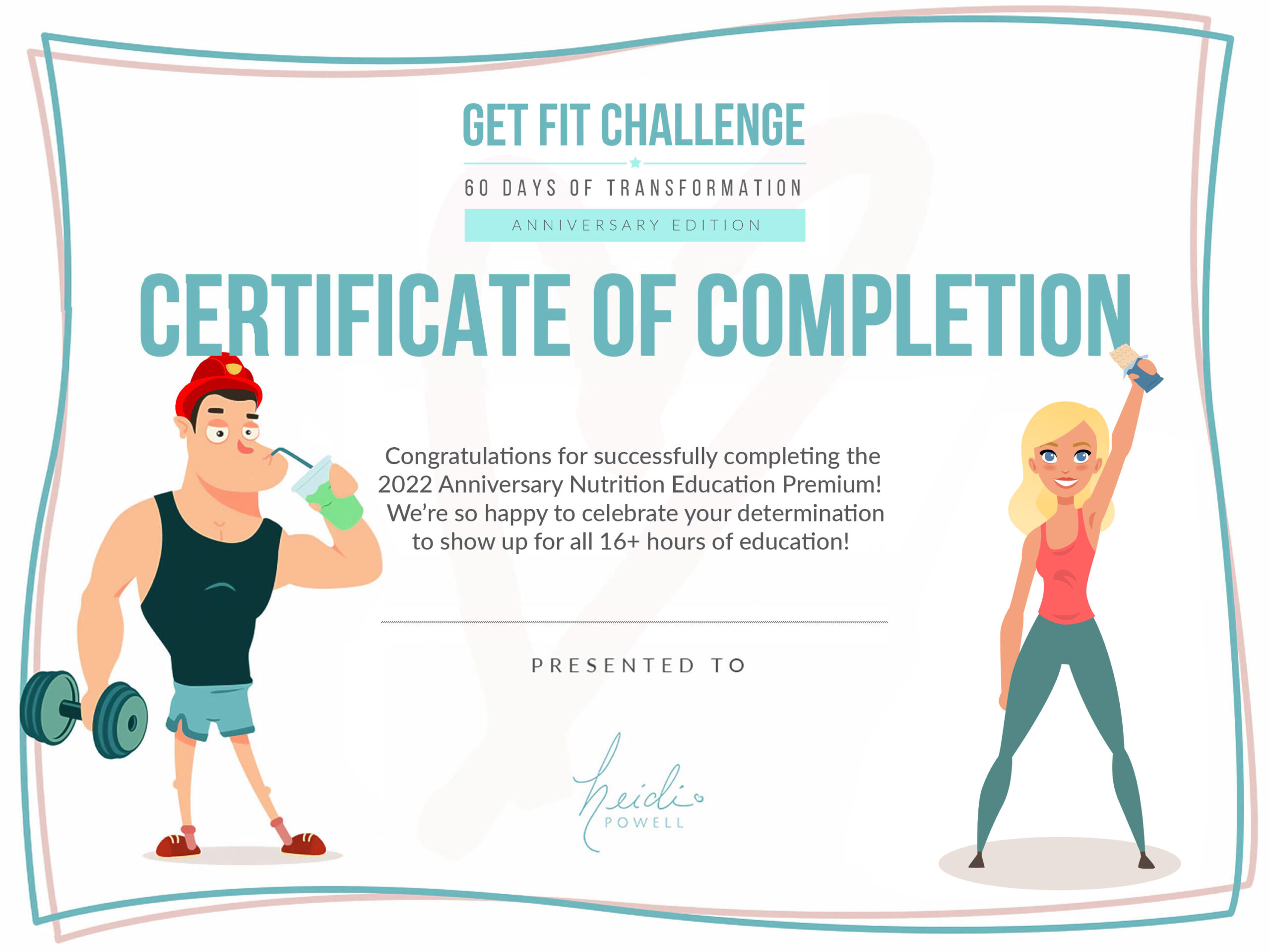 60 Day Challenge Certificate SEP 2022 - Nutrition Education Premium ...
